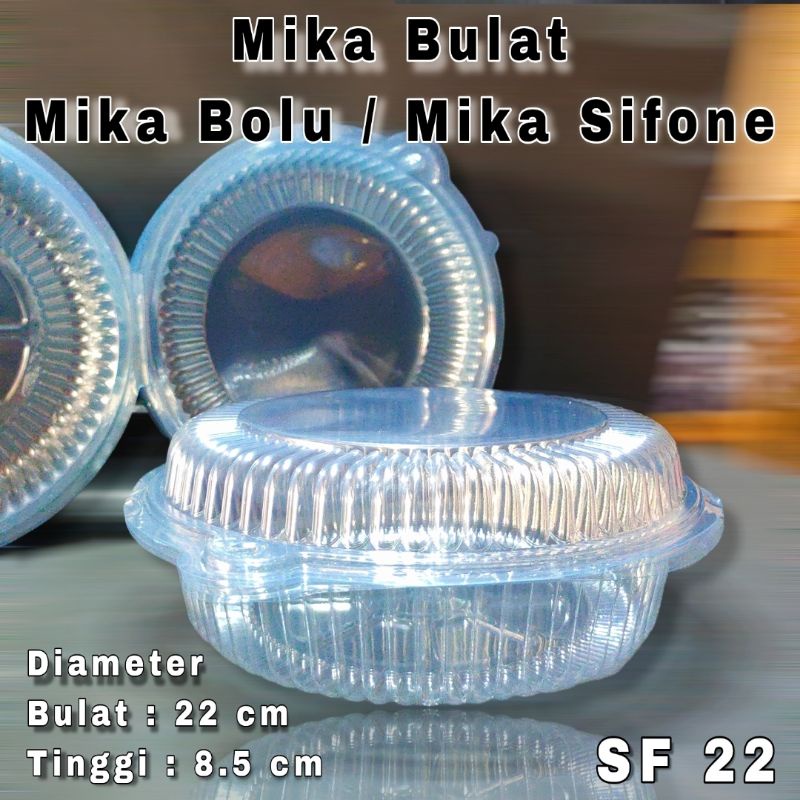 Jual Mika bolu bulat uk 22 cm / 20 cm / 18 cm /Mika bulat bening / Mika kue bolu / Mika chiffon ...