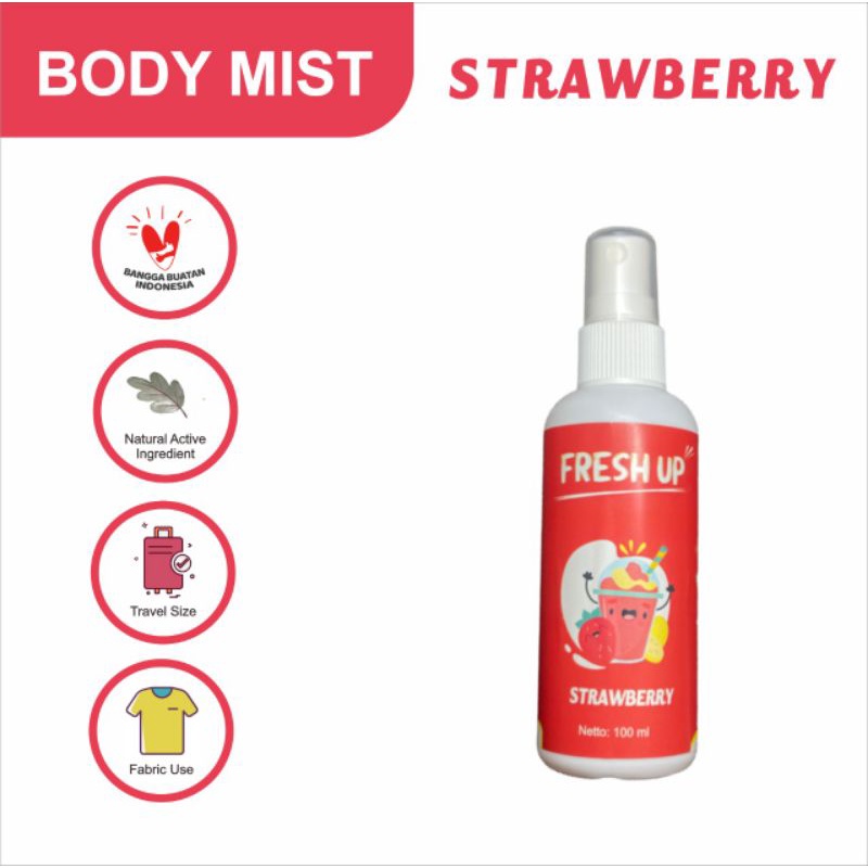 Jual Parfum baju kekinian (freshup) - BODY MIST - Varian Stroberi ...