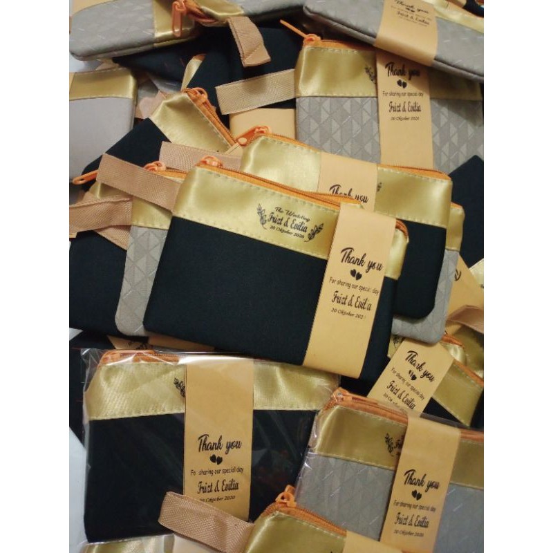 Jual isi 50pc || Dompet jok mini pouch souvenir + sablon + nama di ...
