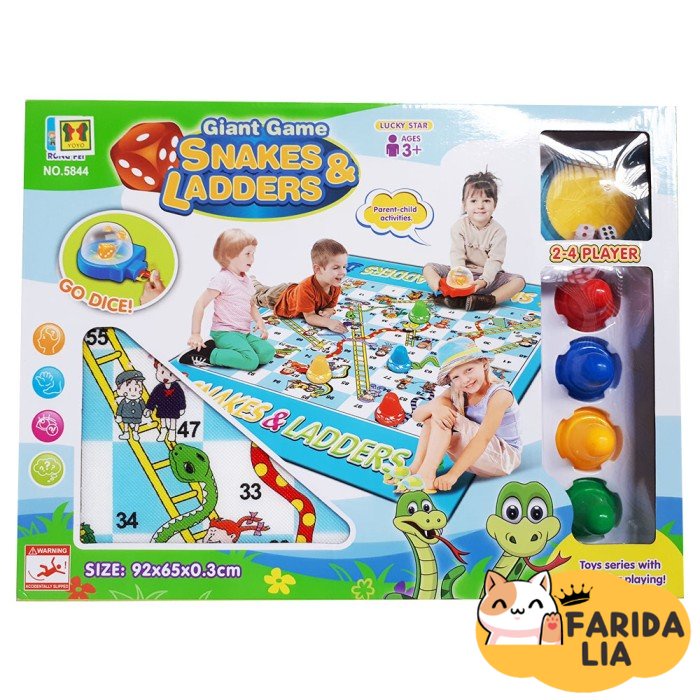 Jual Mainan Ular Tangga Karpet Besar SNAKE AND LADDER Jumbo 92cm x 65cm ...