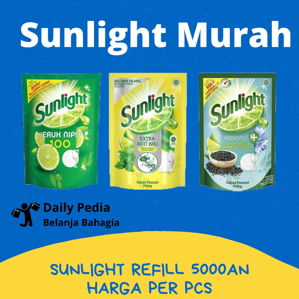 Jual Sunlight Refill Murah Kemasan 5000 an 210 mL 3 varian | Shopee ...