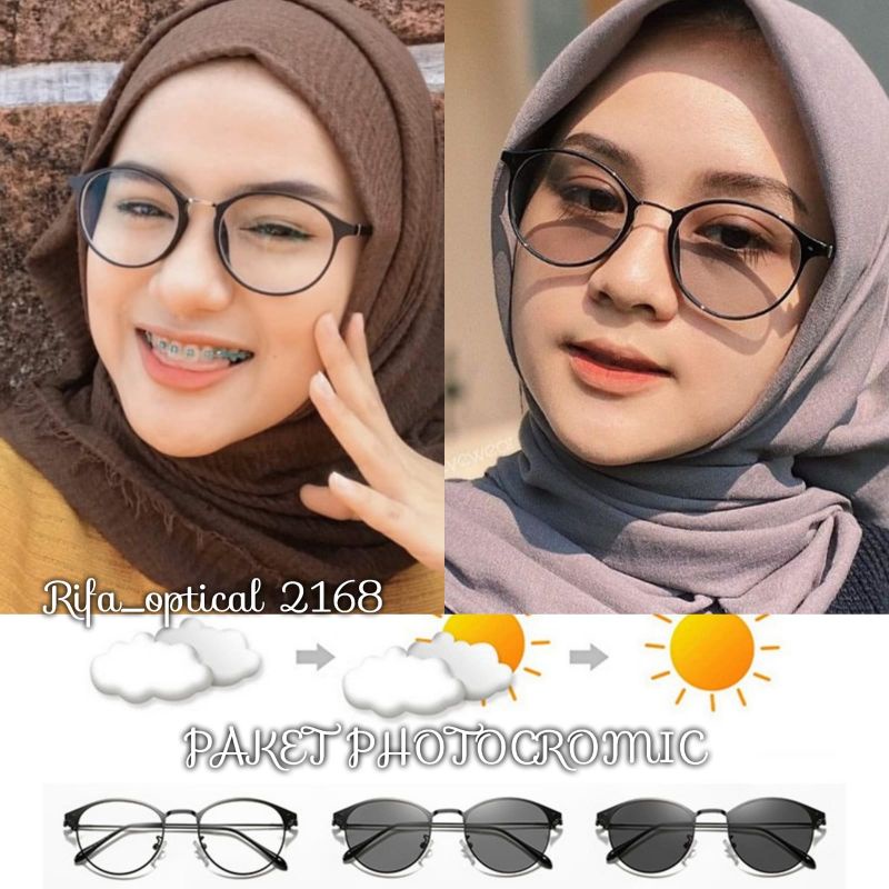 Jual kacamata[2168]kacamata cewek ouval,paket photocromic min/cyl ...