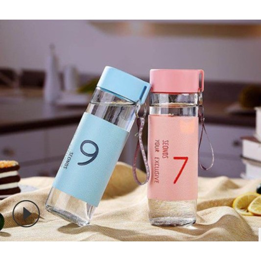 Jual BKA Botol Minum Kaca Model Angka Number Botol Kaca Air Minum ...