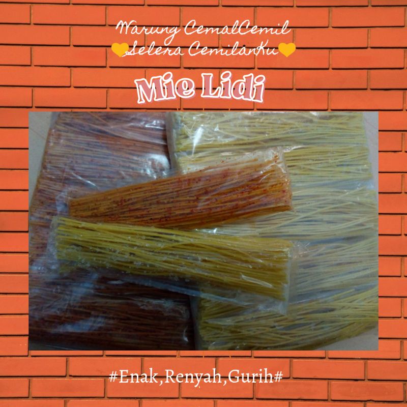 Jual Mie lidi//termurah/cemilan enak// 1 pak isi 25 pcs/500 gr | Shopee ...