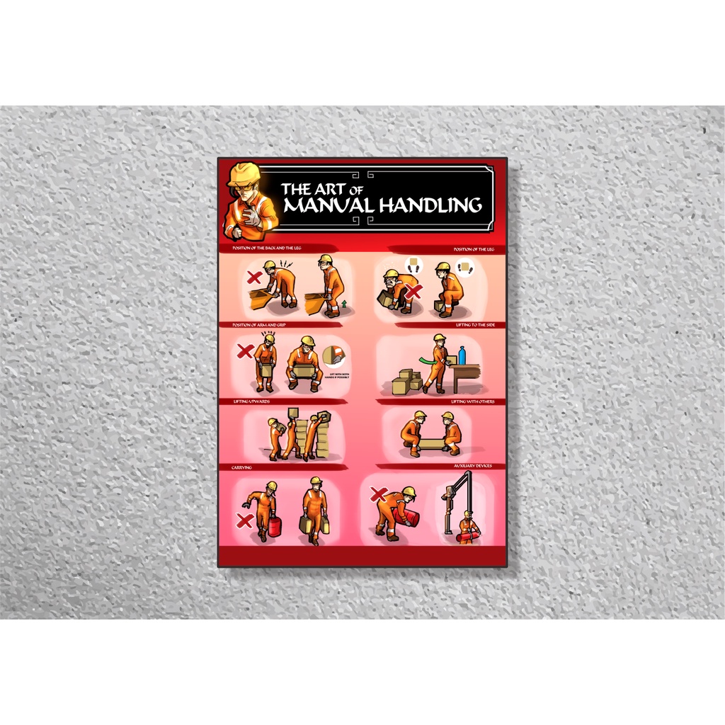 Jual SP289 Poster K3 Safety A2 Pigura - The Art of Manual Handling ...