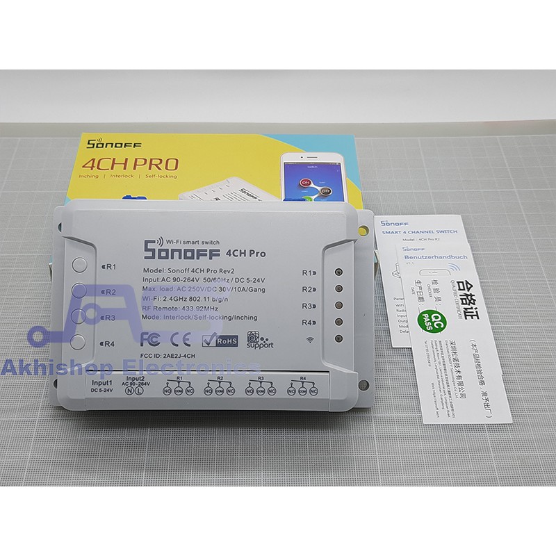 Jual Sonoff 4CH Pro R2 Smart Switch 4CH with RF Remote 433MHz Support ...