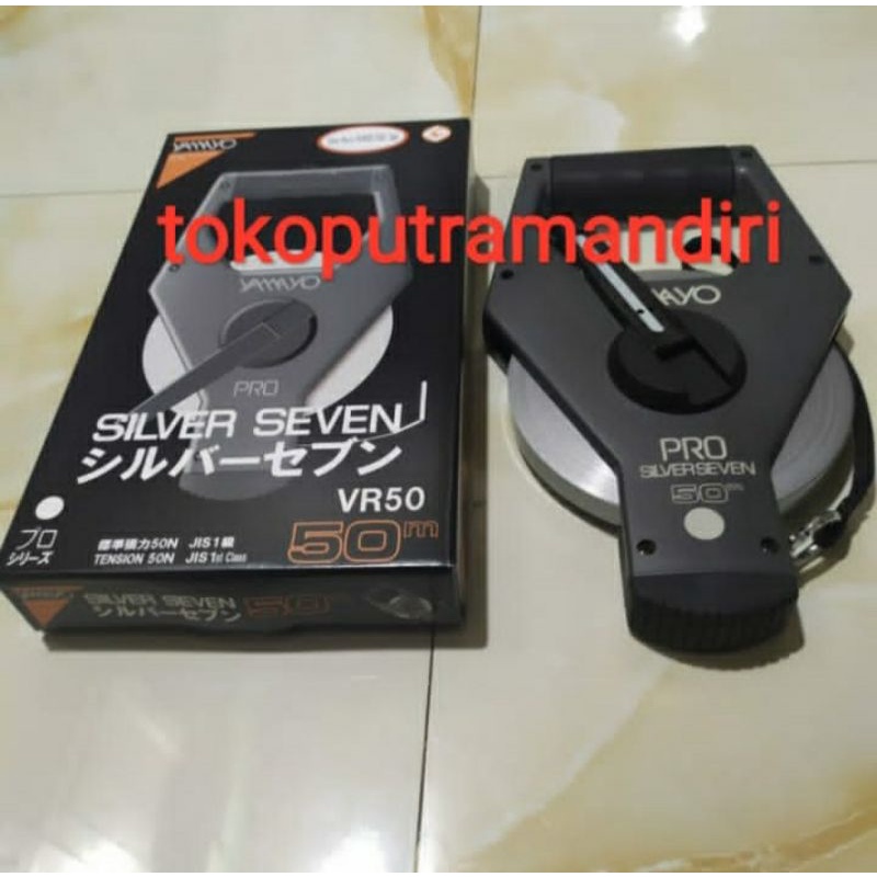 Jual Meteran Yamayo 50mtr / Silver seven VR50 Steel plat Baja Asli Japan | Shopee Indonesia