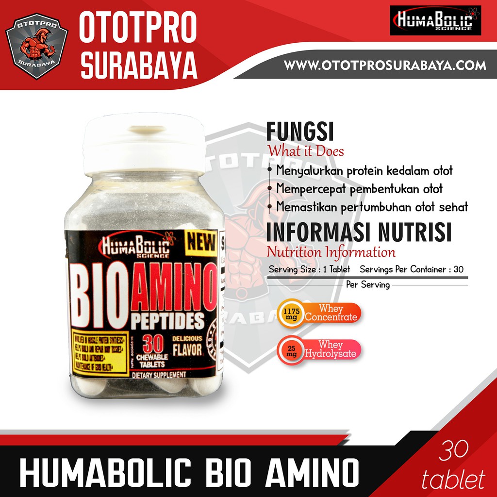 Jual Humabolic Bio Amino 30 Tablet Kunyah /Chewable/Chew/Mutant/Protein ...