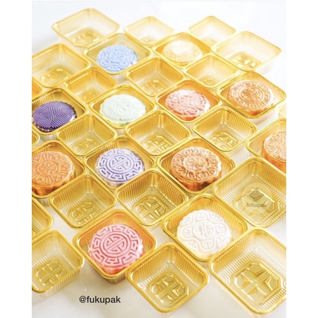 Jual Gold Tray (100pcs) Tray Pudding Mini tray emas case mooncake kue bulan puding cake jajan ...