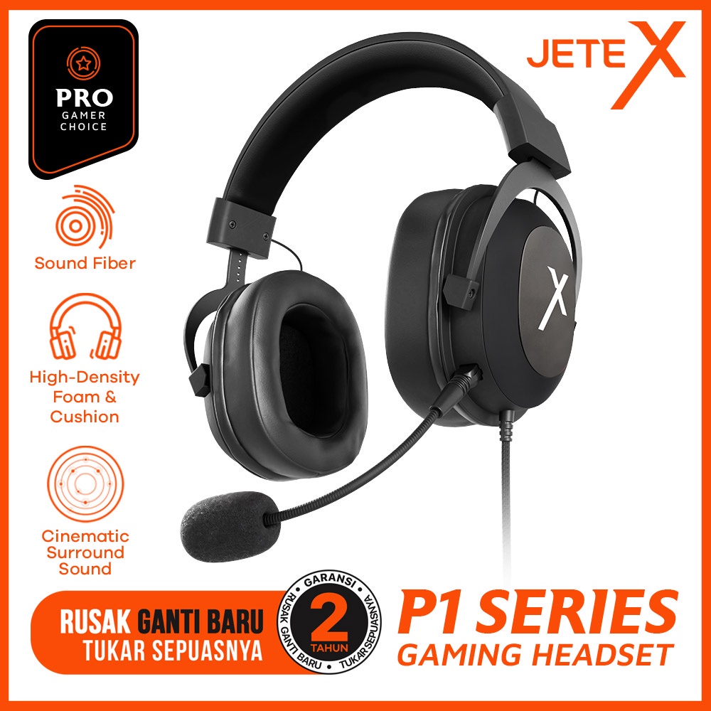 Jual JETE X Gaming Series Headset Gaming Headphone Gaming Pro JETEX P1 ...