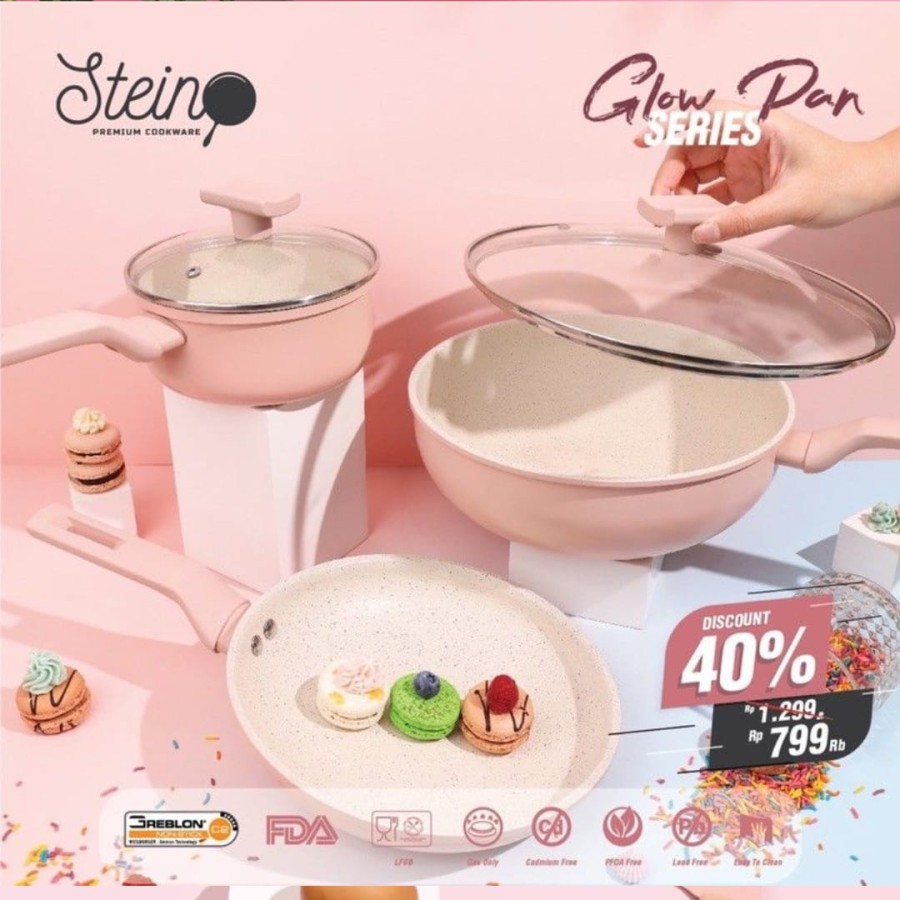 Jual Panci set isi 3 - Glow Pan Steincookware | Shopee Indonesia
