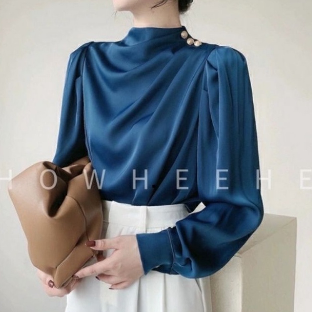 Jual 2163 Baju Atasan kemeja blus blose blouses lengan panjang turtle ...