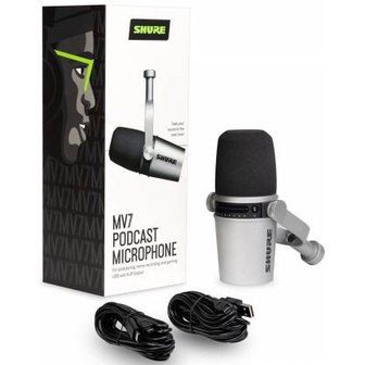 Jual Mic Condenser Shure MV7S / MV7 Silver / MV 7 SIlver Original ...