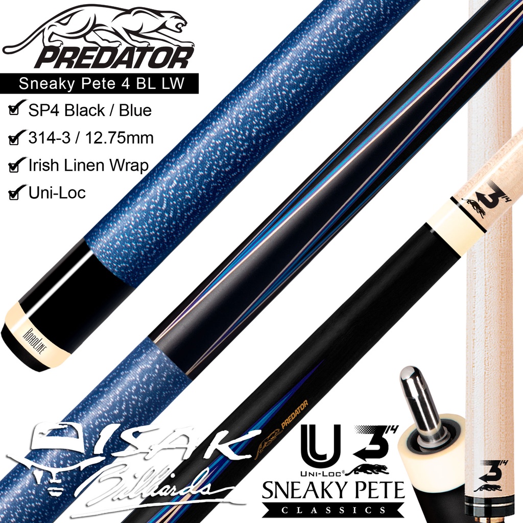 Jual Predator SP4 Black LW Pool Cue | Uniloc Sneaky Pete Stick Billiard ...