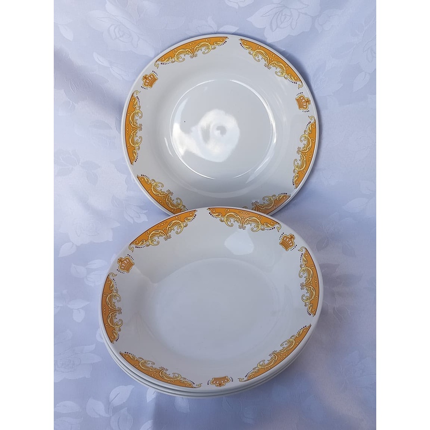 Jual Piring Makan Keramik Besar Motif Mahkota Cantik Kekinian Merk ...