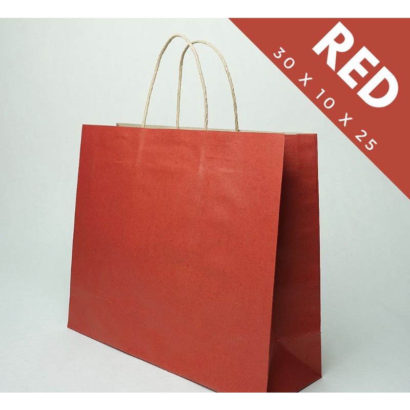 Jual Paperbag Paper Bag Kantong Kertas Polos Aneka Warna 30x10x25 cm ...