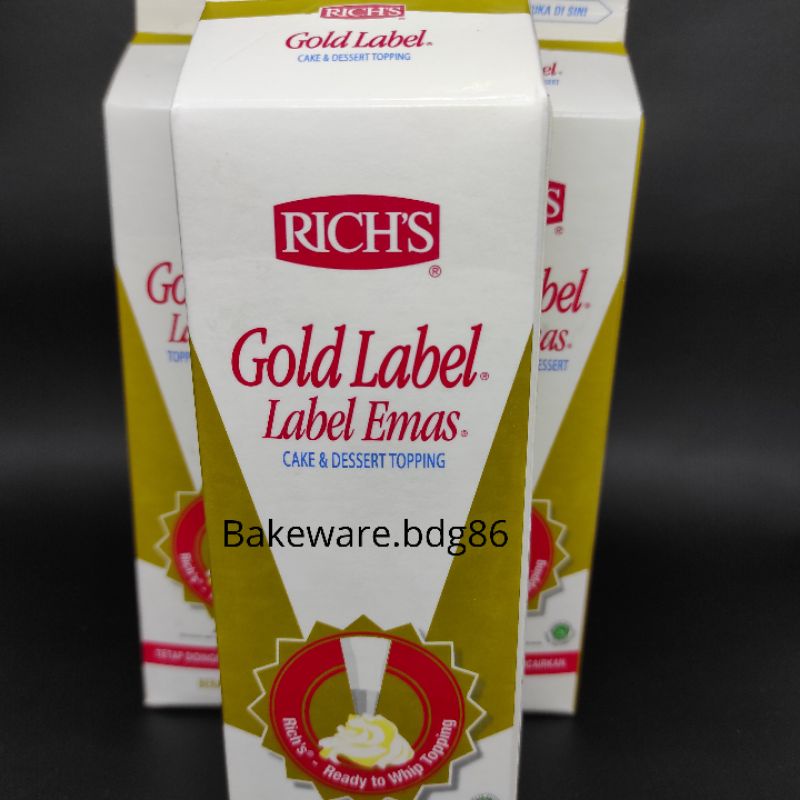 Jual WHIPPING CREAM RICH GOLD LABEL 907 GRAM / WHIP CREAM CAIR | Shopee ...