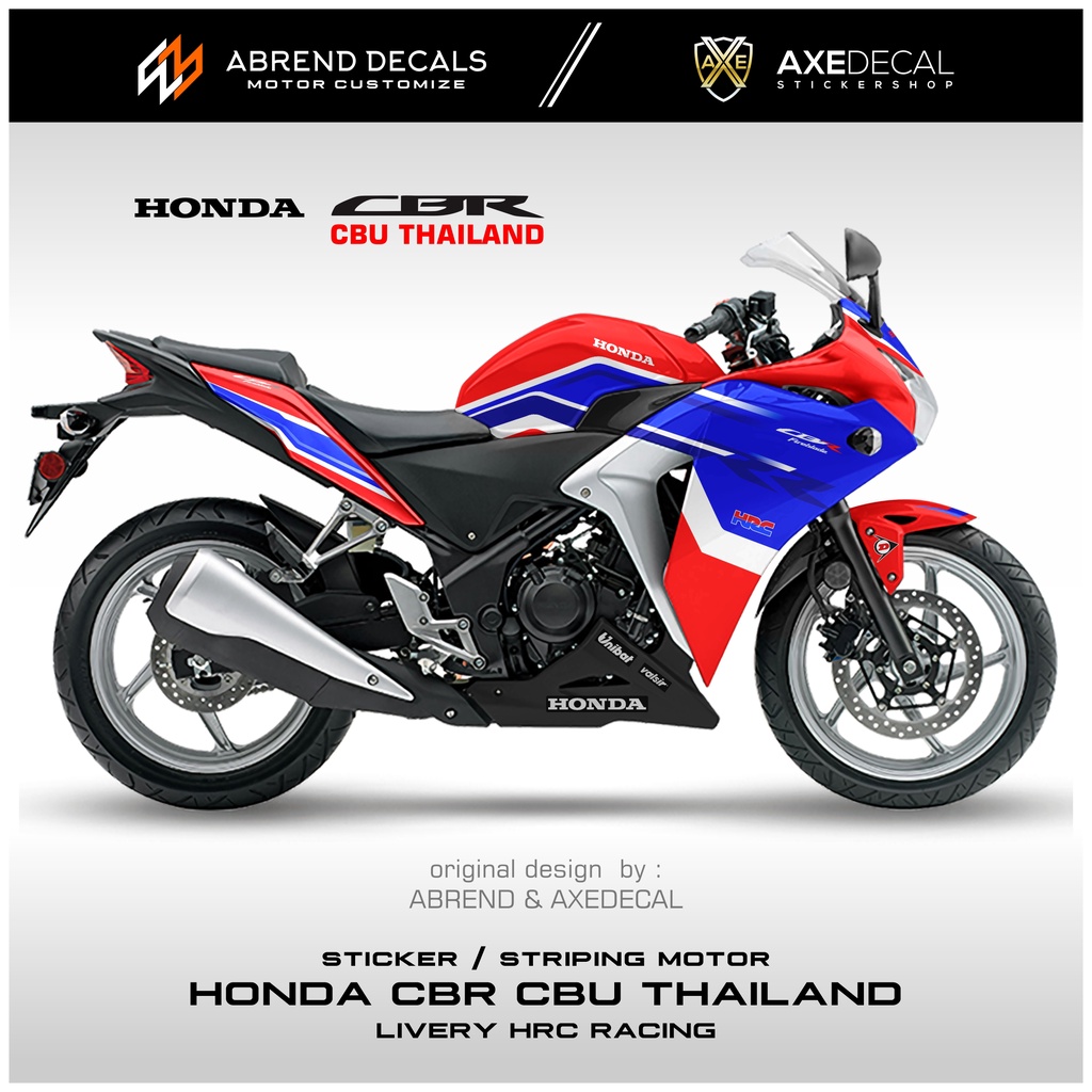 Jual Striping CBR CBU Thailand Livery HRC Racing / Stiker Motor Honda ...