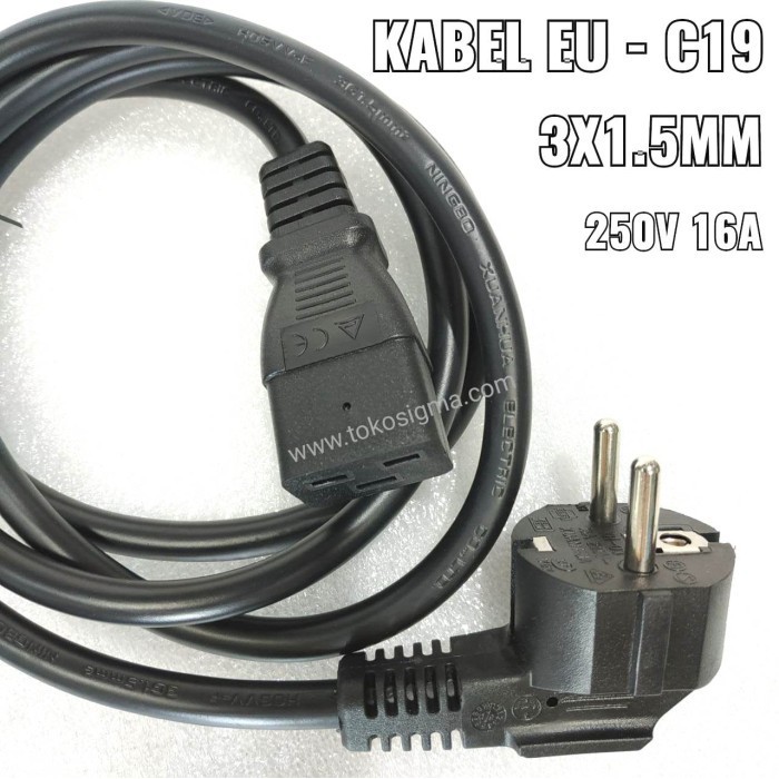 Jual Kabel Power Cord 3 meter APC UPS PDU ATS EU to C19 Plug Schuko 3x1 ...