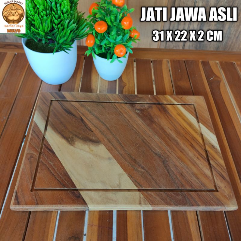 Jual SPESIAL TALENAN/TATAKAN KAYU JATI JAWA GRAFIS ESTETIK EDGELINE ...