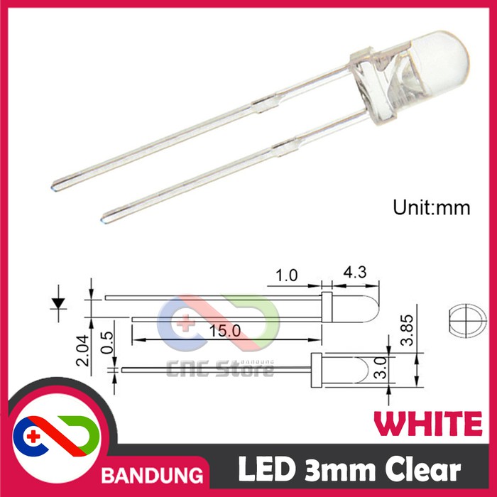 Jual 10PCS LED 3mm F3 Super Bright Clear – Putih, Merah, Kuning, Hijau ...
