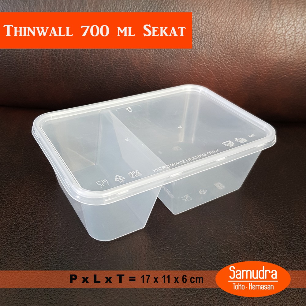 Jual Thinwall 700 Ml Sekat Suapi 50 Pcs Kotak Makan Plastik Food