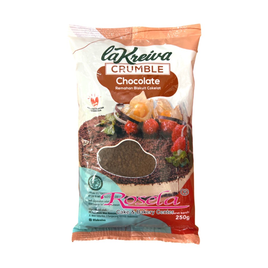 Jual La Kreiva Crumble Chocolate / Remahan Biskuit Cokelat 250 gram ...