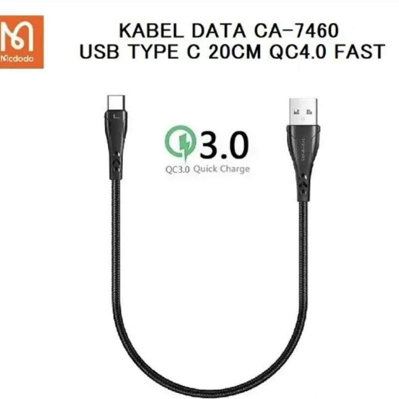 Jual Mcdodo Kabel Data Pendek Power Bank Usb To Type C 20cm Qc 4.0 Fast Charging Powerbank ...
