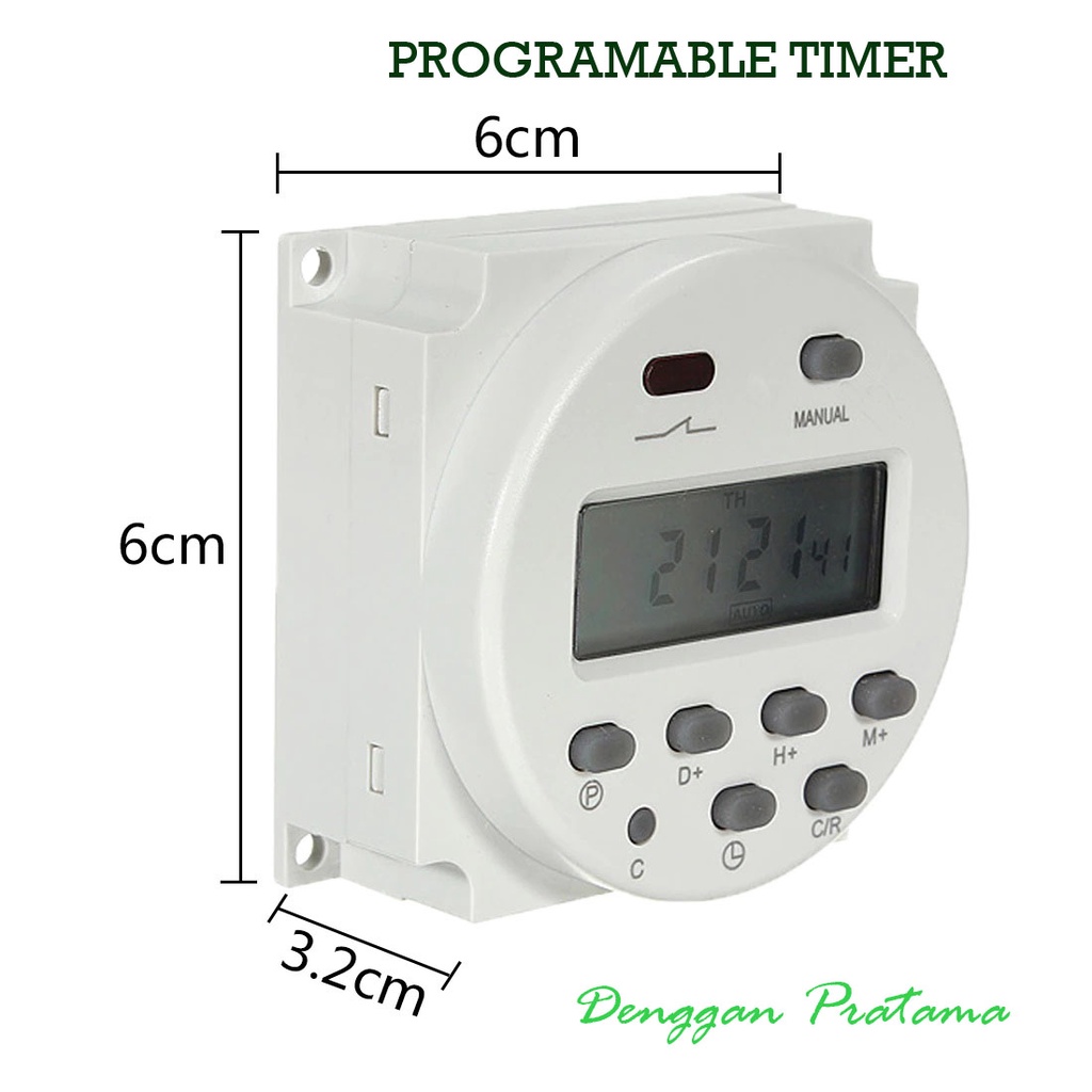 Jual Programable Timer Digital 12 VDC 16A Rele Switch Auto ON/Off ...