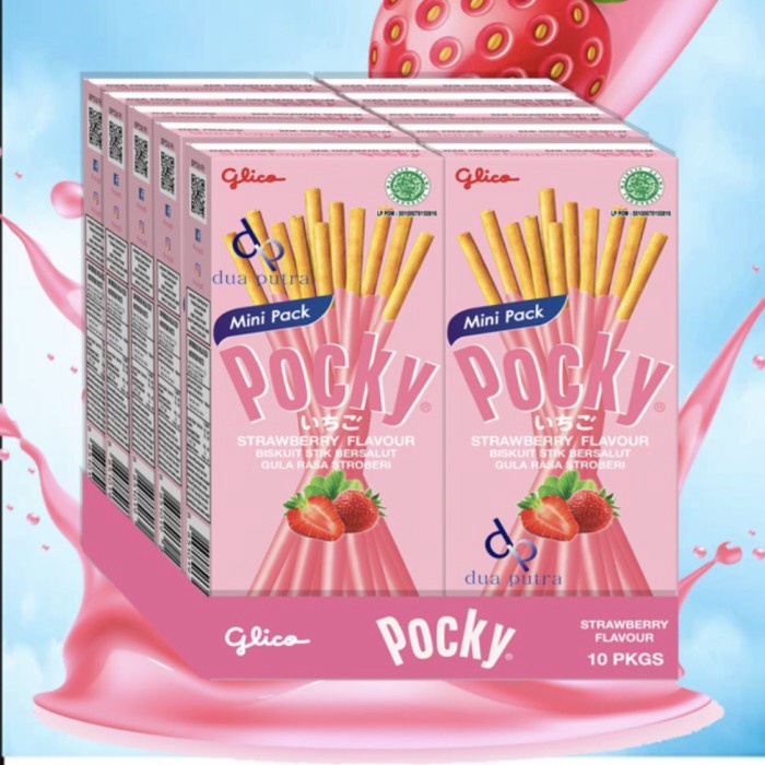 Jual 504Oekho Glico Pocky Rasa Strawberry Mini Pack (1 Pack Isi 10 Pack ...
