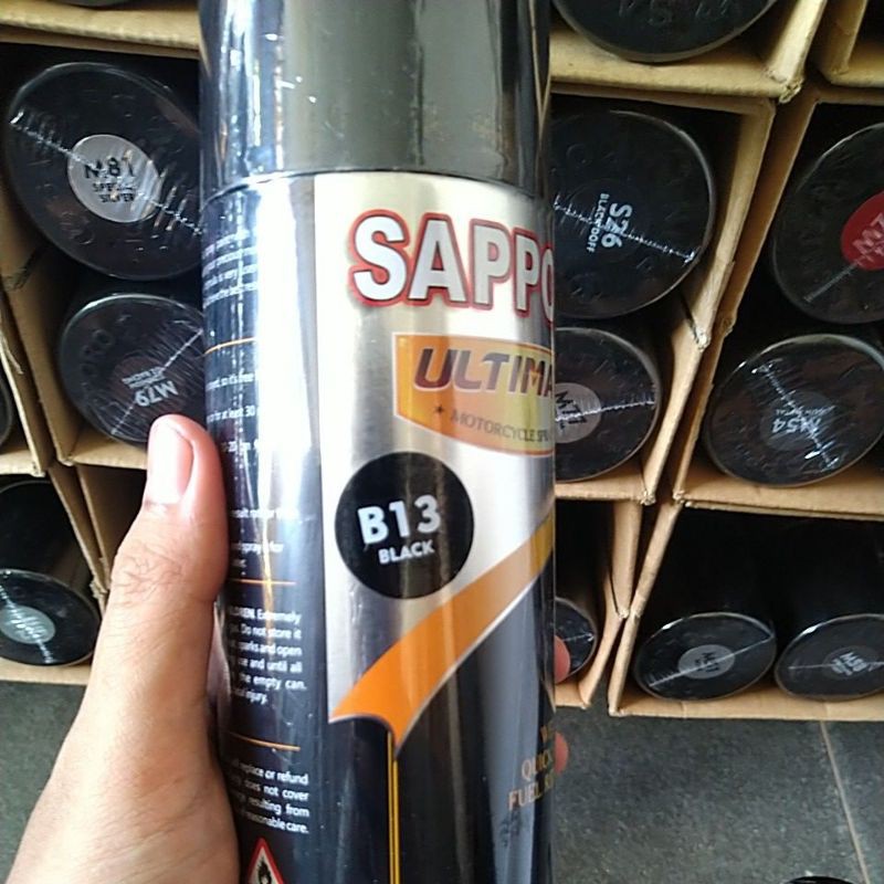 Jual Cat Semprot Sapporo Ultimate B13 Black | Shopee Indonesia