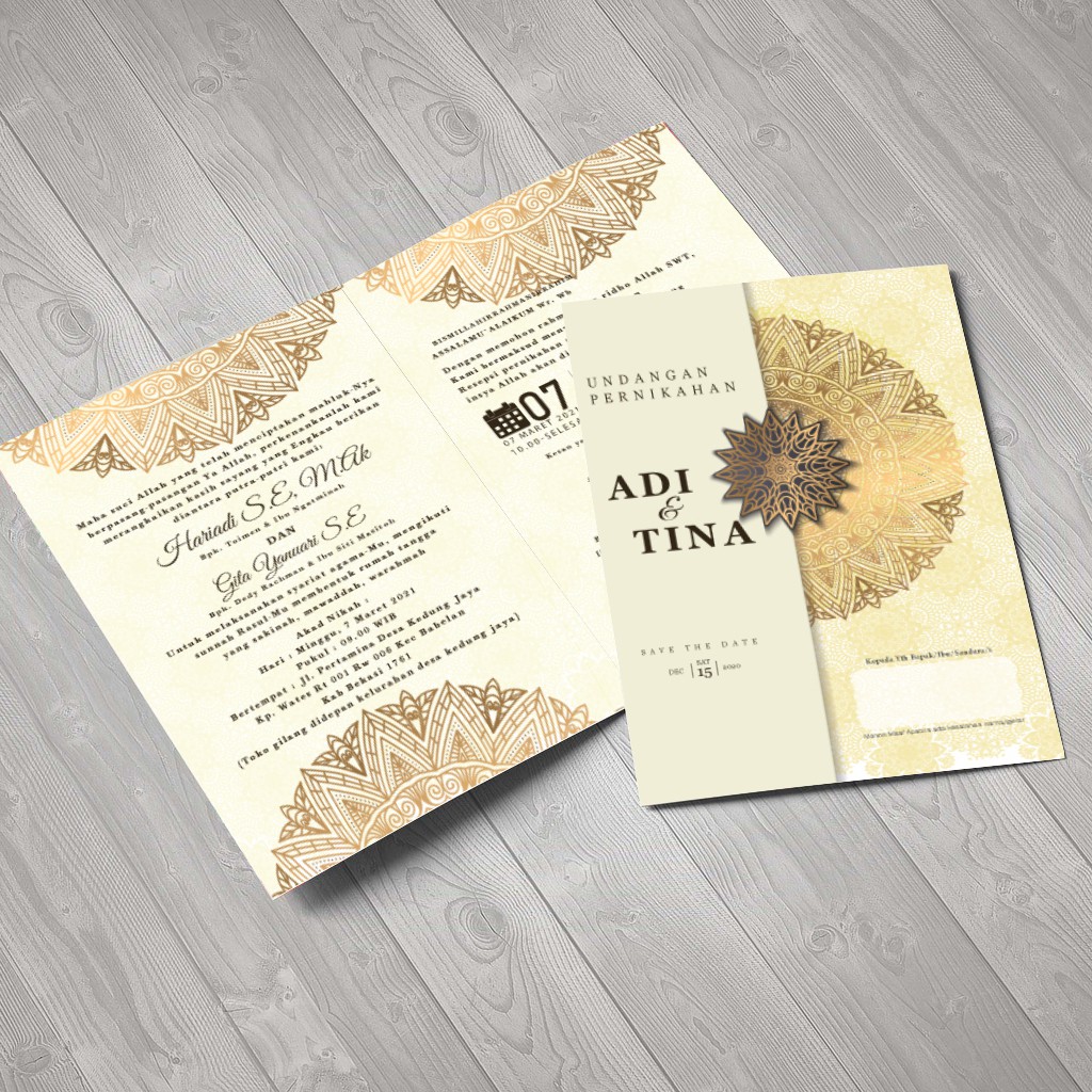 Jual UNDANGAN PERNIKAHAN RUSTIK GOLD Mandala | Shopee Indonesia
