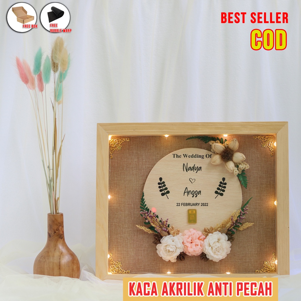 Jual Mahar pernikahan bingkai rustic kado wedding mahar wedding frame ...
