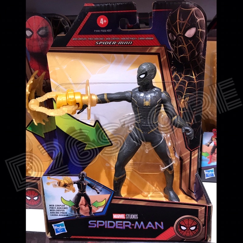 Jual Mainan Action Figure SpiderMan Black Gold web Grapler Marvel ...