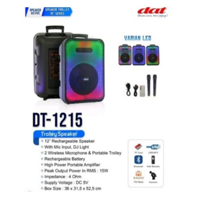 Jual SPEAKER PORTABLE DAT DT 1215 12 INCH DAT DT1215 ORIGINAL 12INCH ...