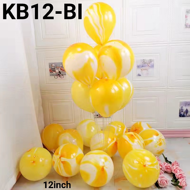 Jual KB12-BI Balon latex 12 inch 25cm marble marmer tebal kuning satuan ...