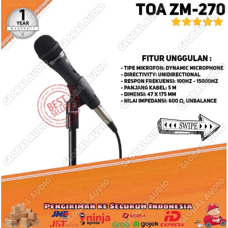 Jual Mic Kabel TOA ZM 270 Original / MIC KABEL TOA ZM270 zm 270 Zm270 ORIGINAL Bagus Murah ...