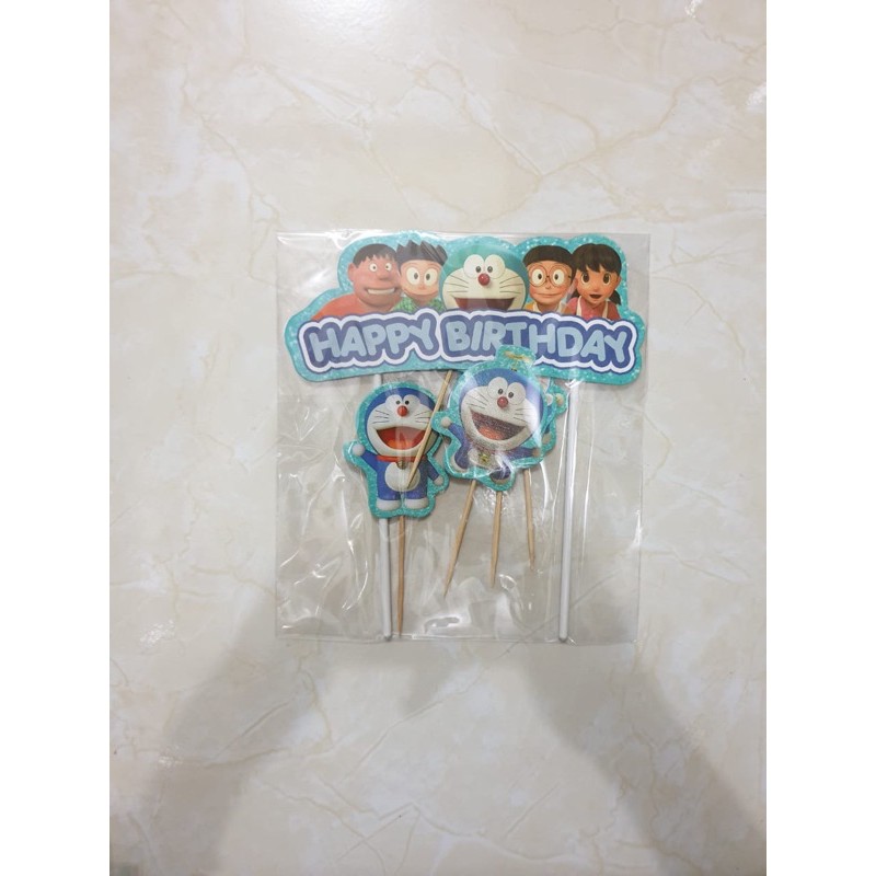 Jual topper happy birthday doraemon kilap | Shopee Indonesia