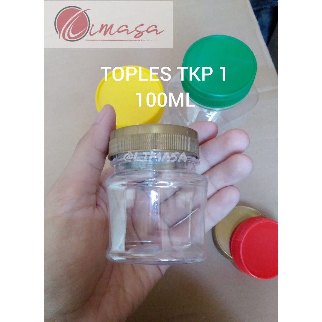 Jual TOPLES PLASTIK PET 100ML TKP 1+ LID WARNA GOLD/MERAH/KUNING/HIJAU ...
