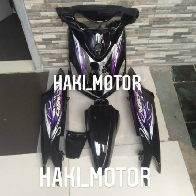 Jual FULL BODY ALUS YAMAHA MIO SMILE HITAM+STRIPING | Shopee Indonesia
