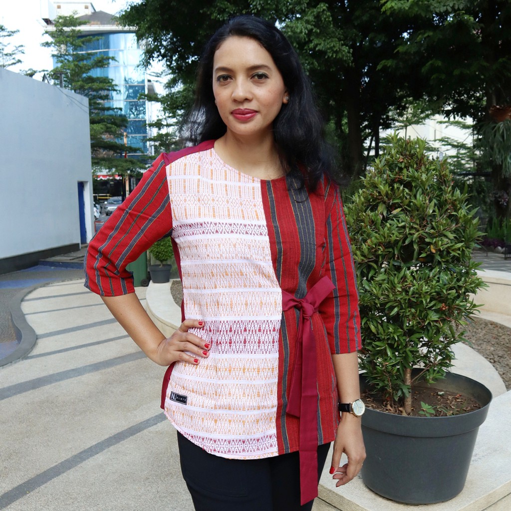 Jual Blouse Tenun Ulos PUCCA TOBA ASLI (Gold Maroon) Model : Pita ...