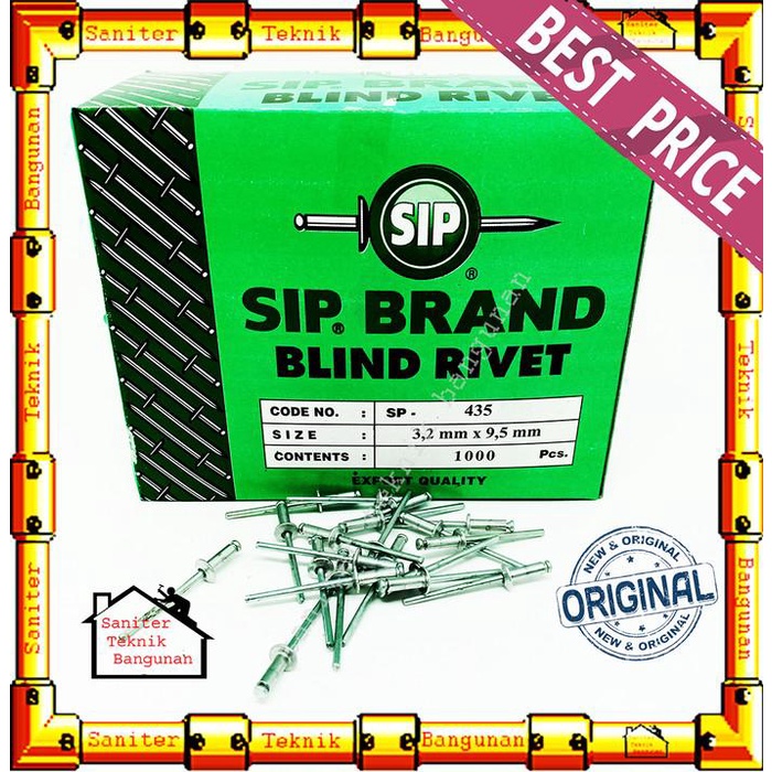 Jual Paku Rivet Sip Brand 435 440 450 ( 1 Box ) | Shopee Indonesia