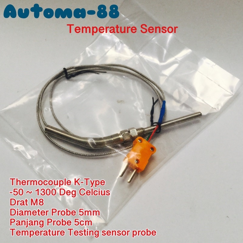 Jual Thermocouple Temperature Sensor Type-K 2 kabel Wire Probe 5cm 0 ...