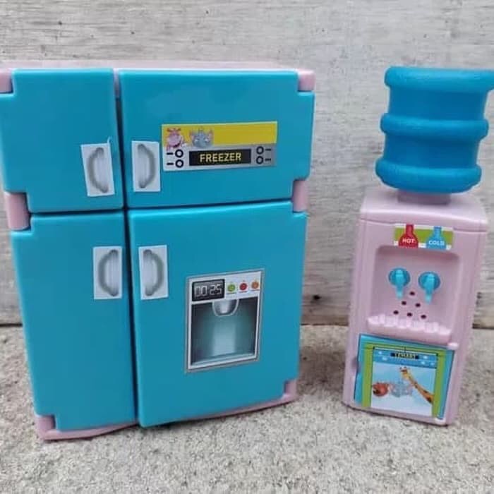 Jual Mainan anak kulkas nyala dispenser galon refrigerator dapur mini ...