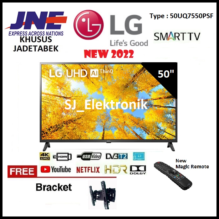 Jual Braket + LED TV LG 50 Inch 50UQ7550PSF - 50UQ7550 UHD Real 4K SmartTV | Shopee Indonesia