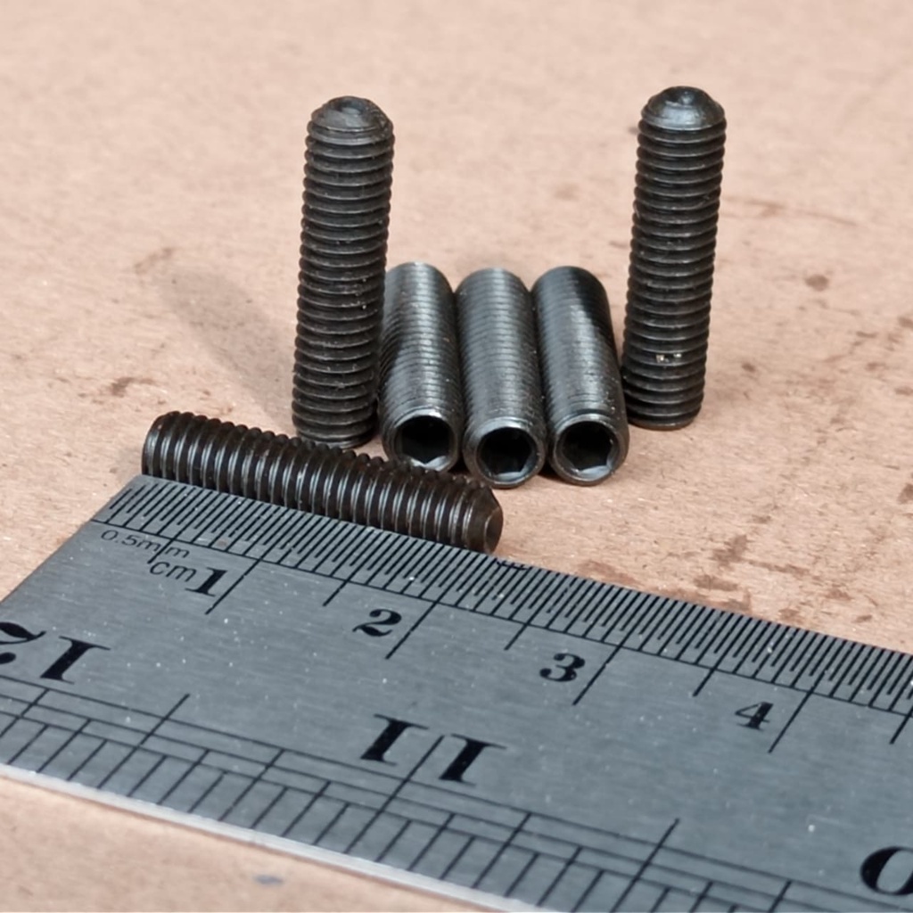 Jual M5X20 BAUT L TANAM BAJA HITAM / BAUT L TANAM M5 X 20 HITAM SOCKET SET SCREW | Shopee Indonesia