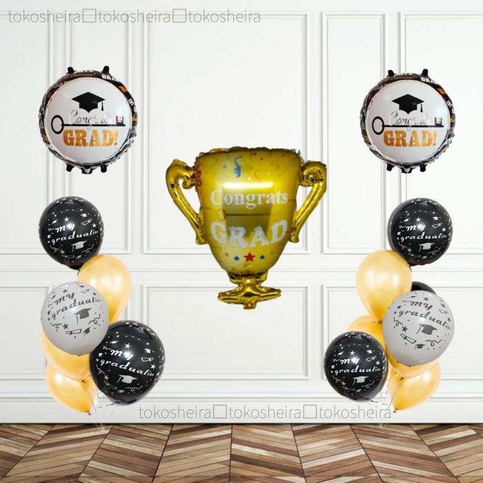 Jual Balloon Paket Balon Wisuda Banner Congratulations Set Dekorasi ...