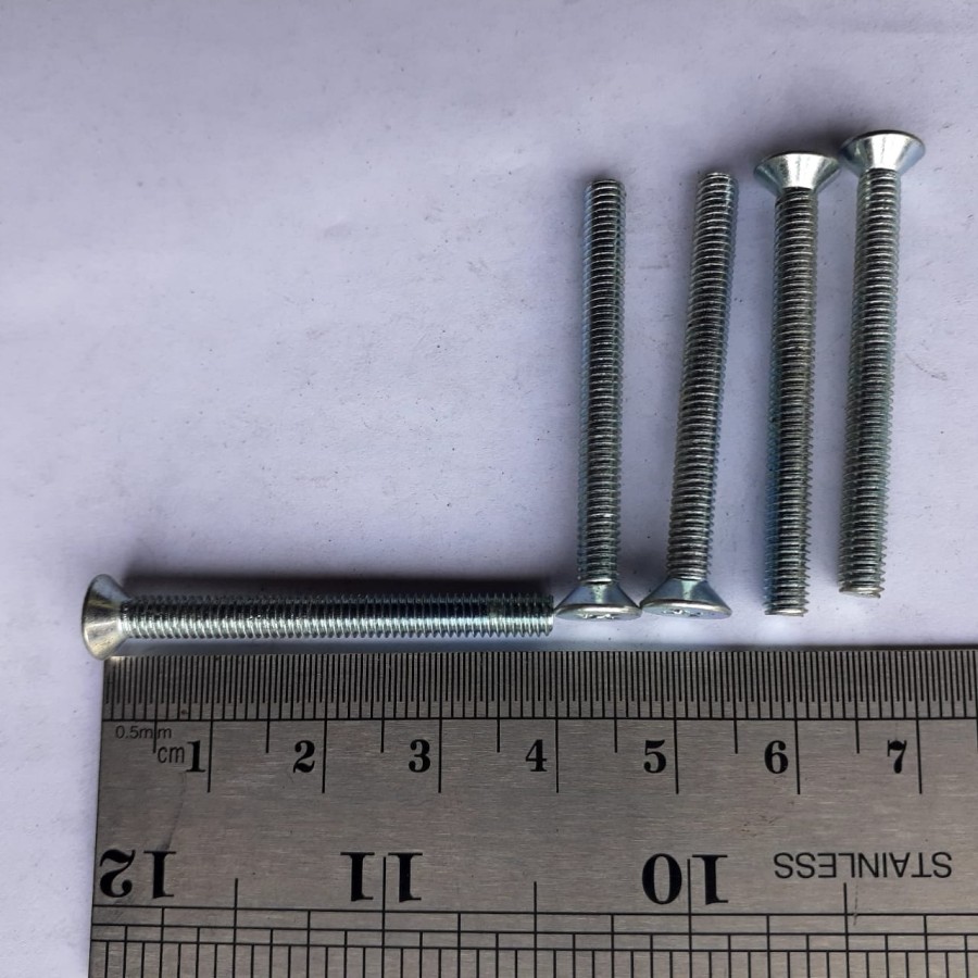 Jual BAUT JF M4X40 FLAT HEAD M4 X 40 PANJANG 4CM 4 CM 4X40 4 X 40 MM OBENG PLUS SEKRUP MESIN ...