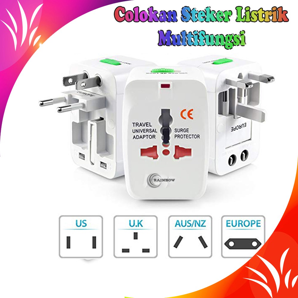 Jual Colokan Steker Listrik Multi International Universal Travel Adaptor Power Plug Steker ...