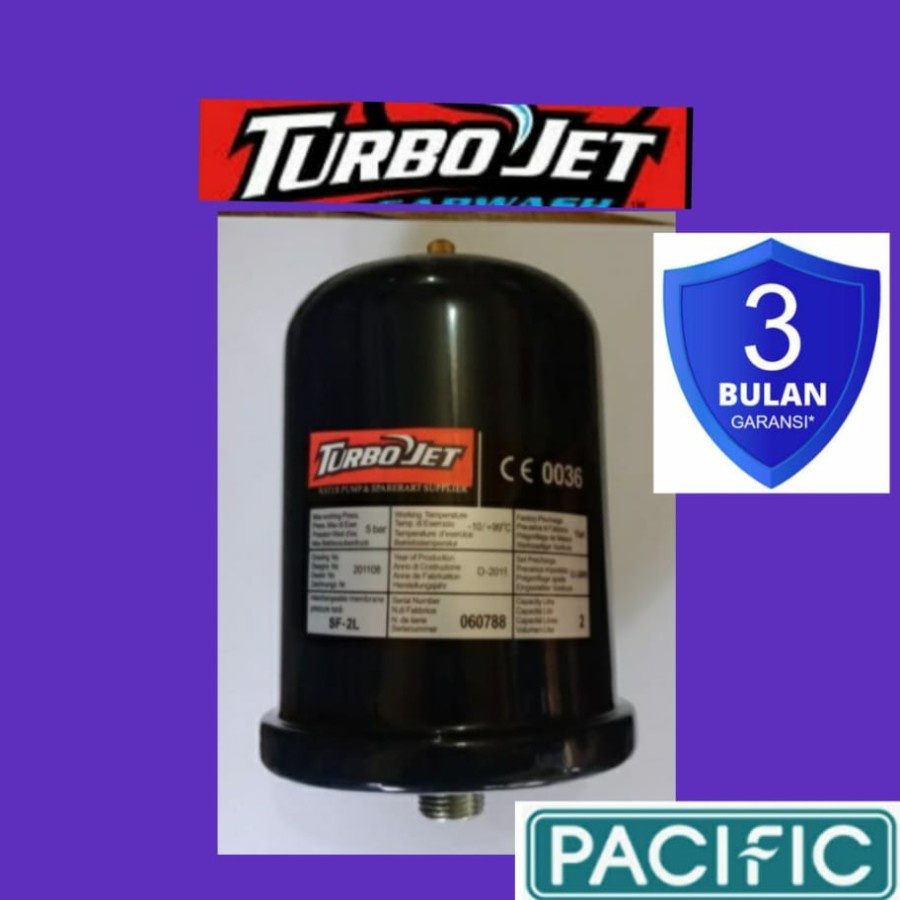 Jual Garansi tabung Turbo Jet 2 liter 1/2" inch besi pompa air ph 125 ...